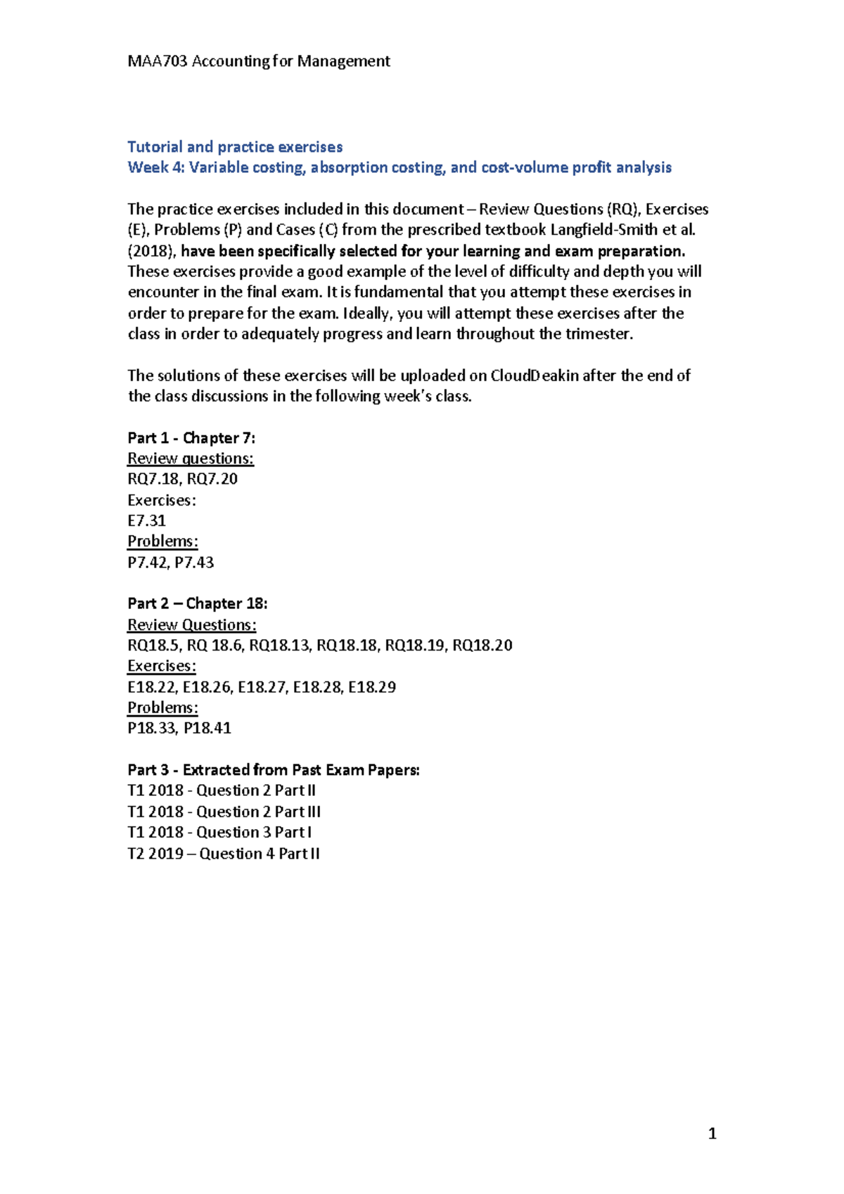 Tutorial and Practice exercises - Topic 4 - Tutorial and practice ...