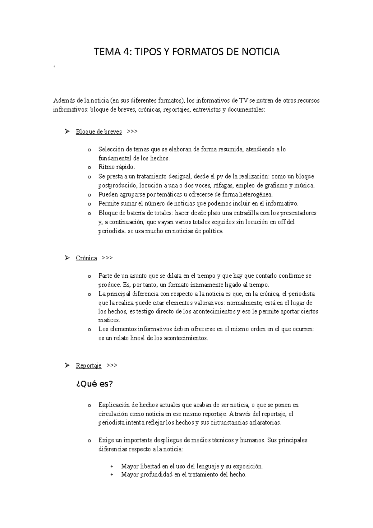 TEMA 4 - Tipos Y Formatos DE Noticia - TEMA 4: TIPOS Y FORMATOS DE ...