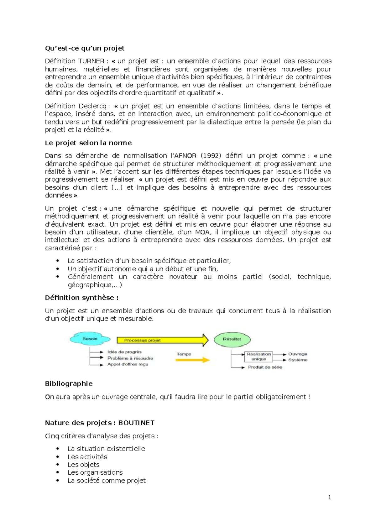 Introduction - Notes de cours Intro - Qu’est-ce qu’un projet Définition ...