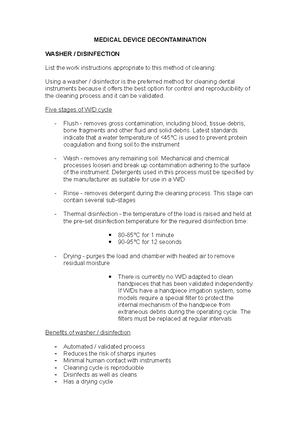 Decontamination - DECONTAMINATION & INFECTION PREVENTION & CONTROL LDU ...