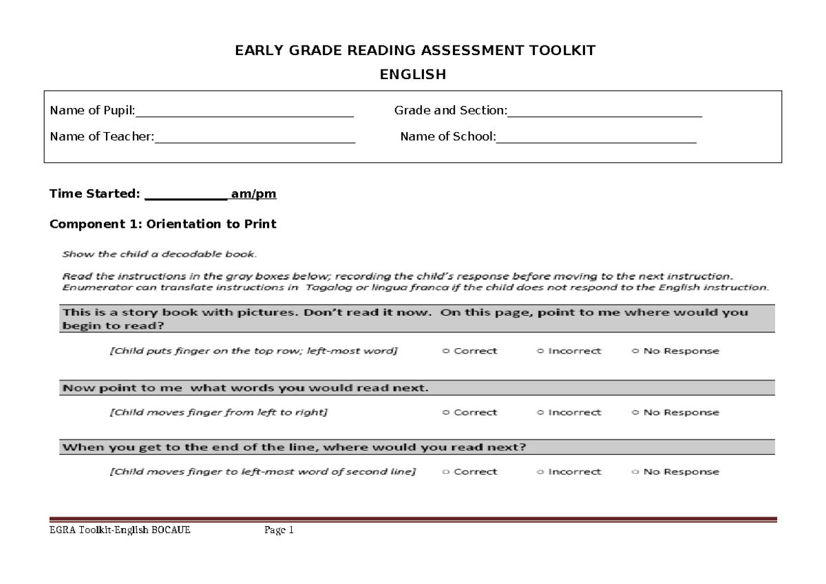 EGRA-toolkit- English - EARLY GRADE READING ASSESSMENT TOOLKIT ENGLISH ...
