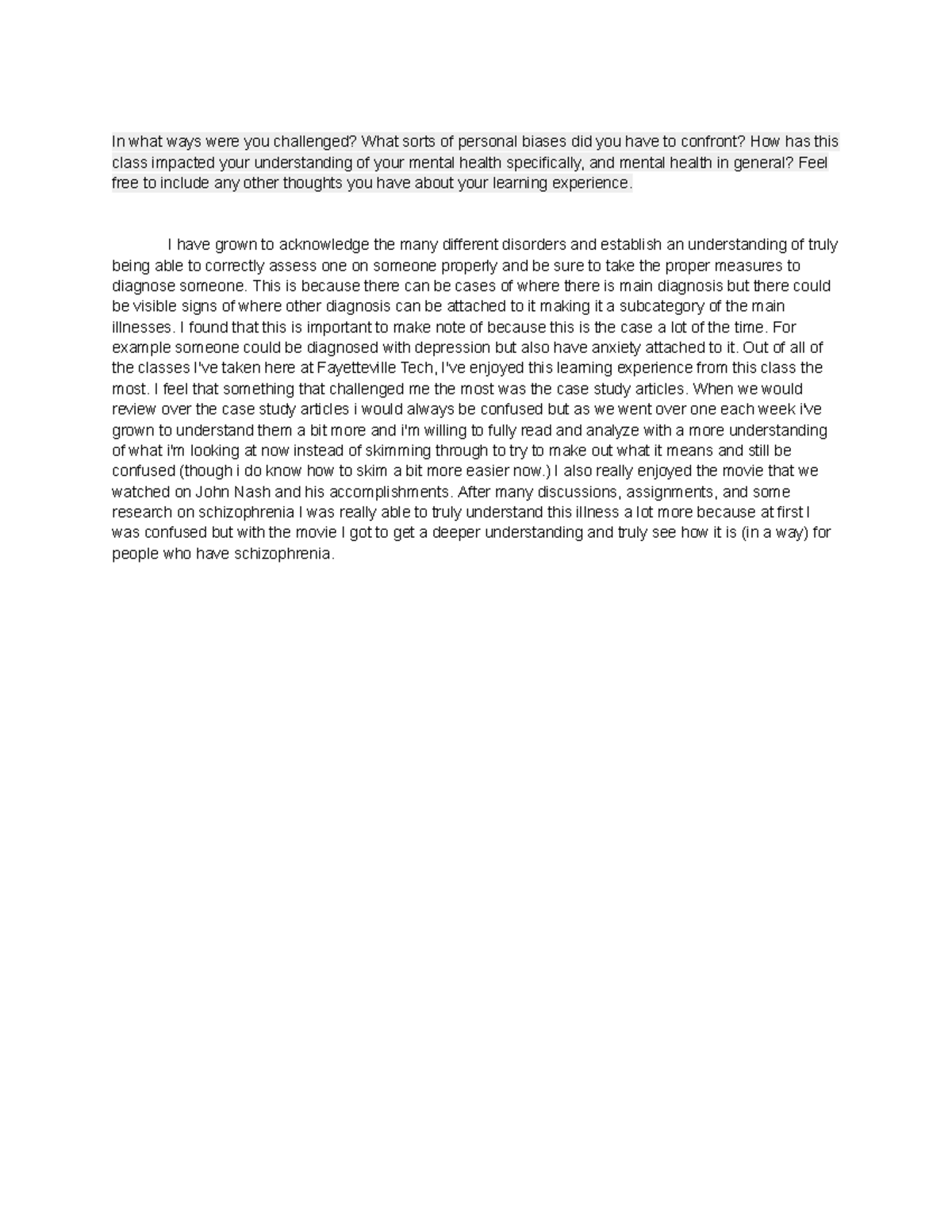 Untitled document - a completed assignment. - In what ways were you ...