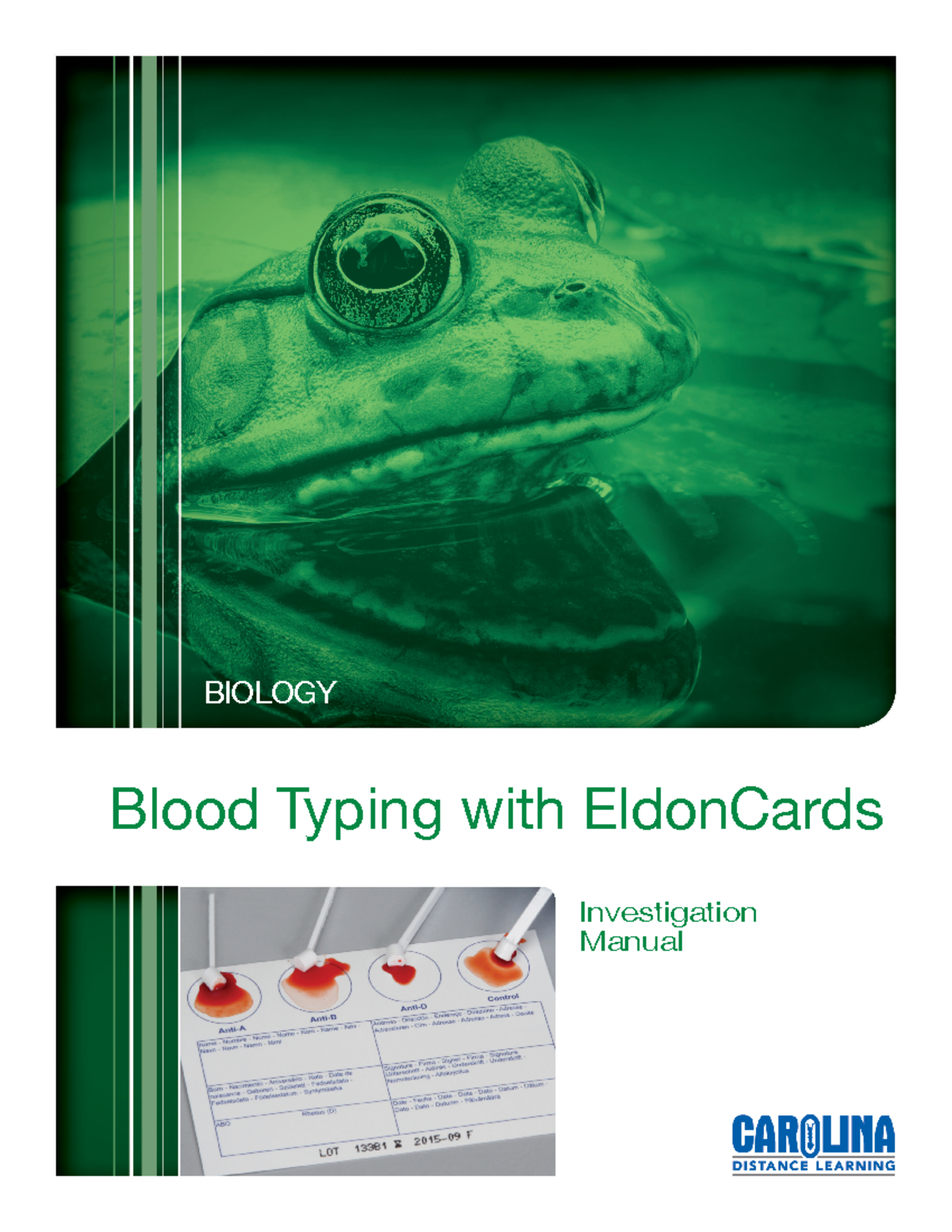 BIO 111 Blood Typing Lab - BIOLOGY Investigation Manual Blood Typing ...