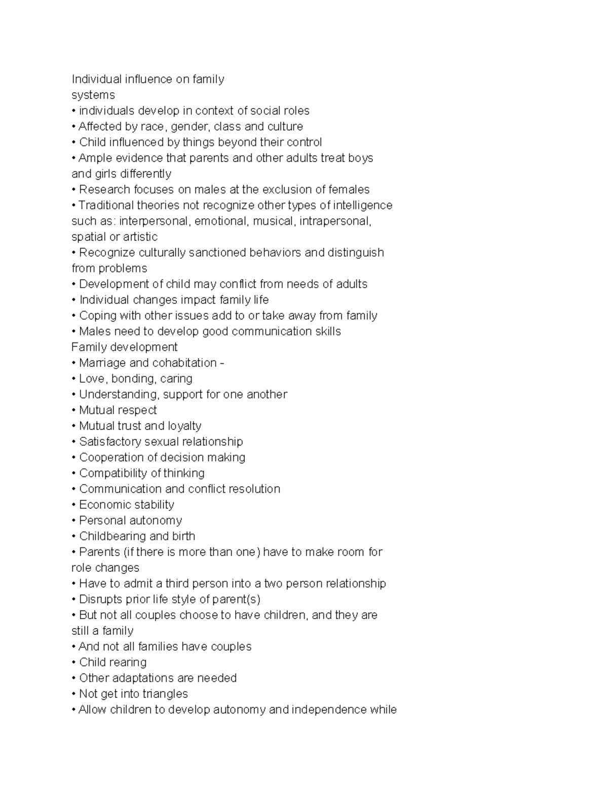 Individual influence on family systems - Individual influence on family ...