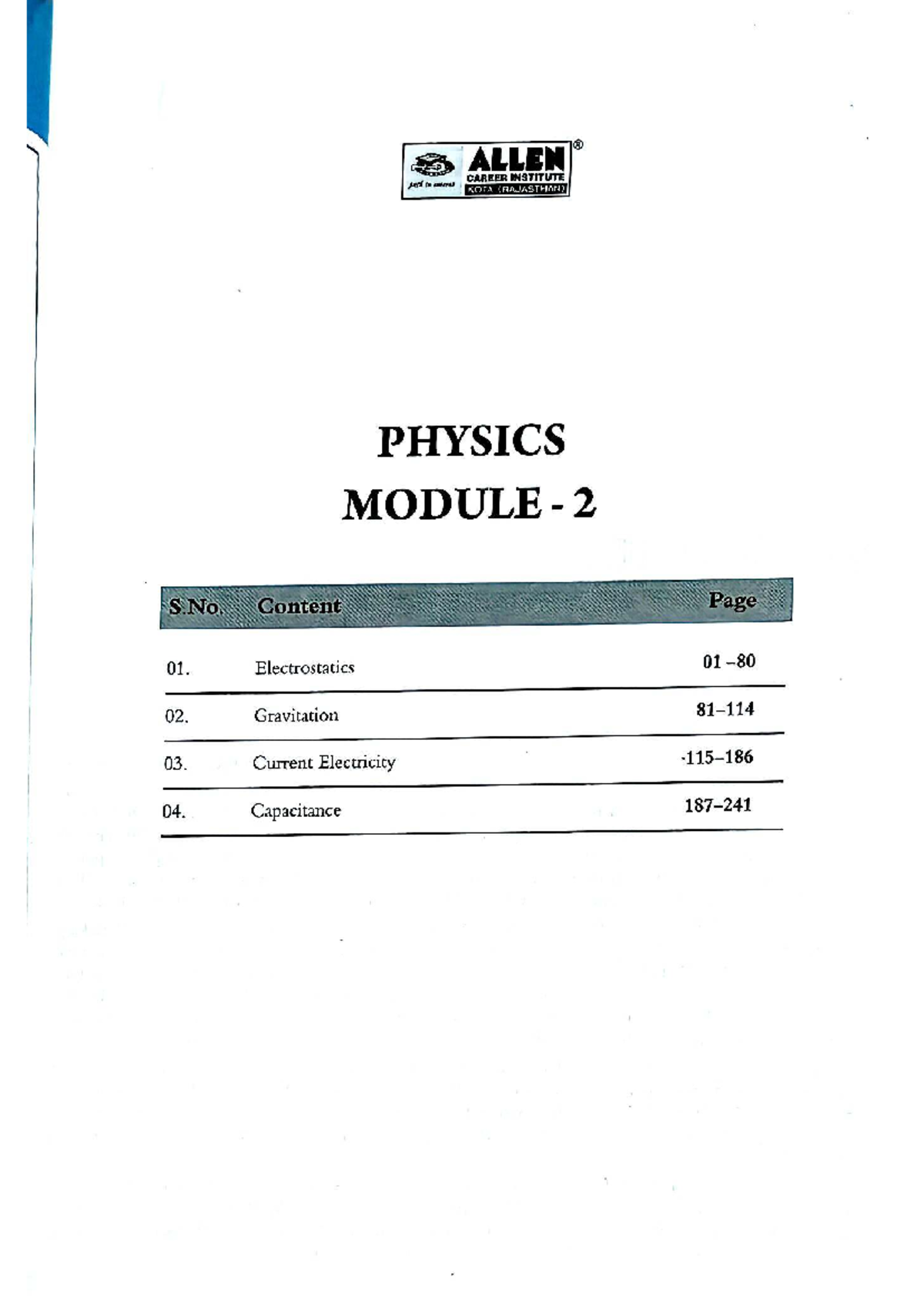 Electrostatic exercise part 1 - R ALLEN CAREER INSTITUTE Miss KOTA ...