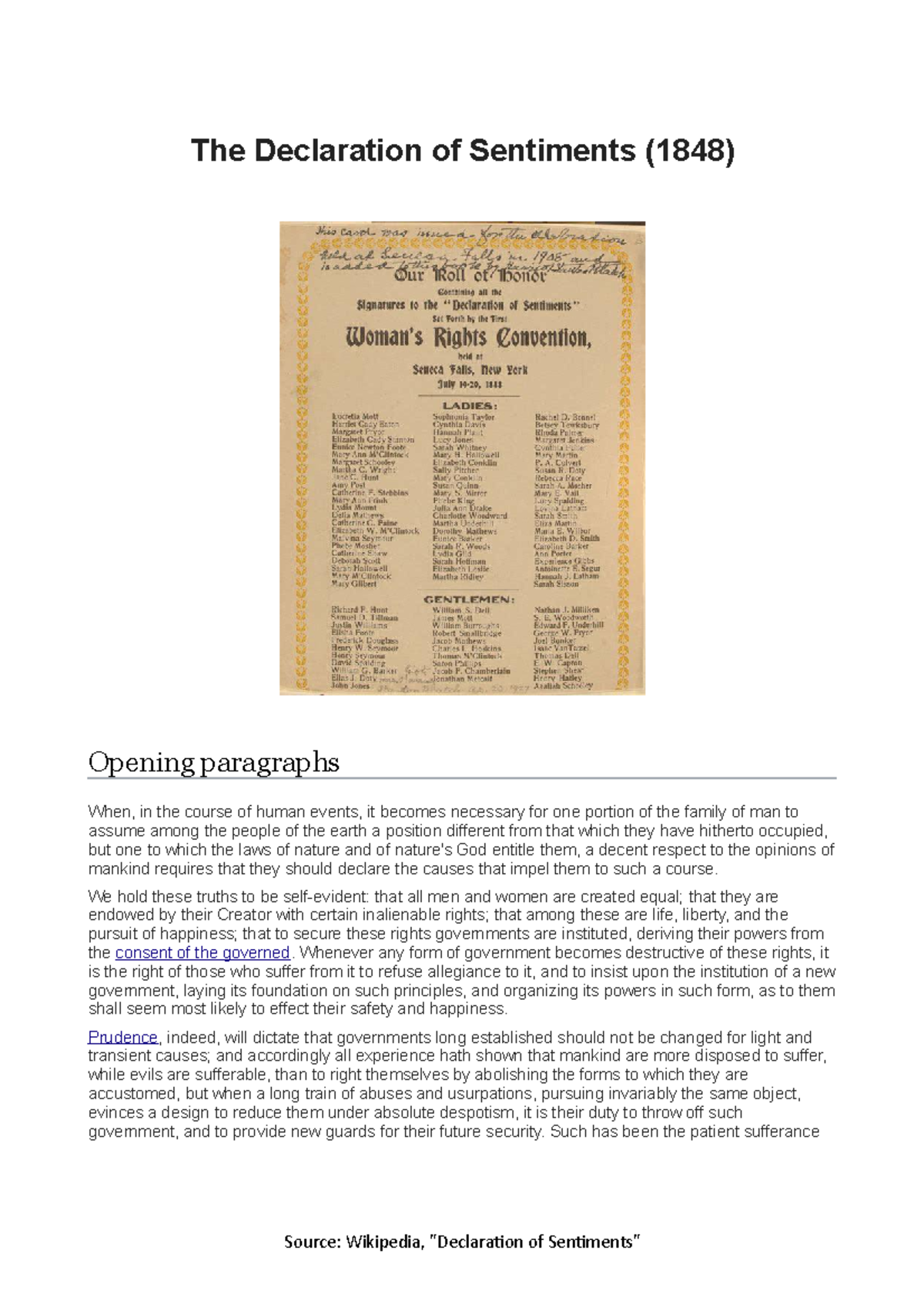Declaration of Rights and Sentiments (1848) - The Declaration of ...