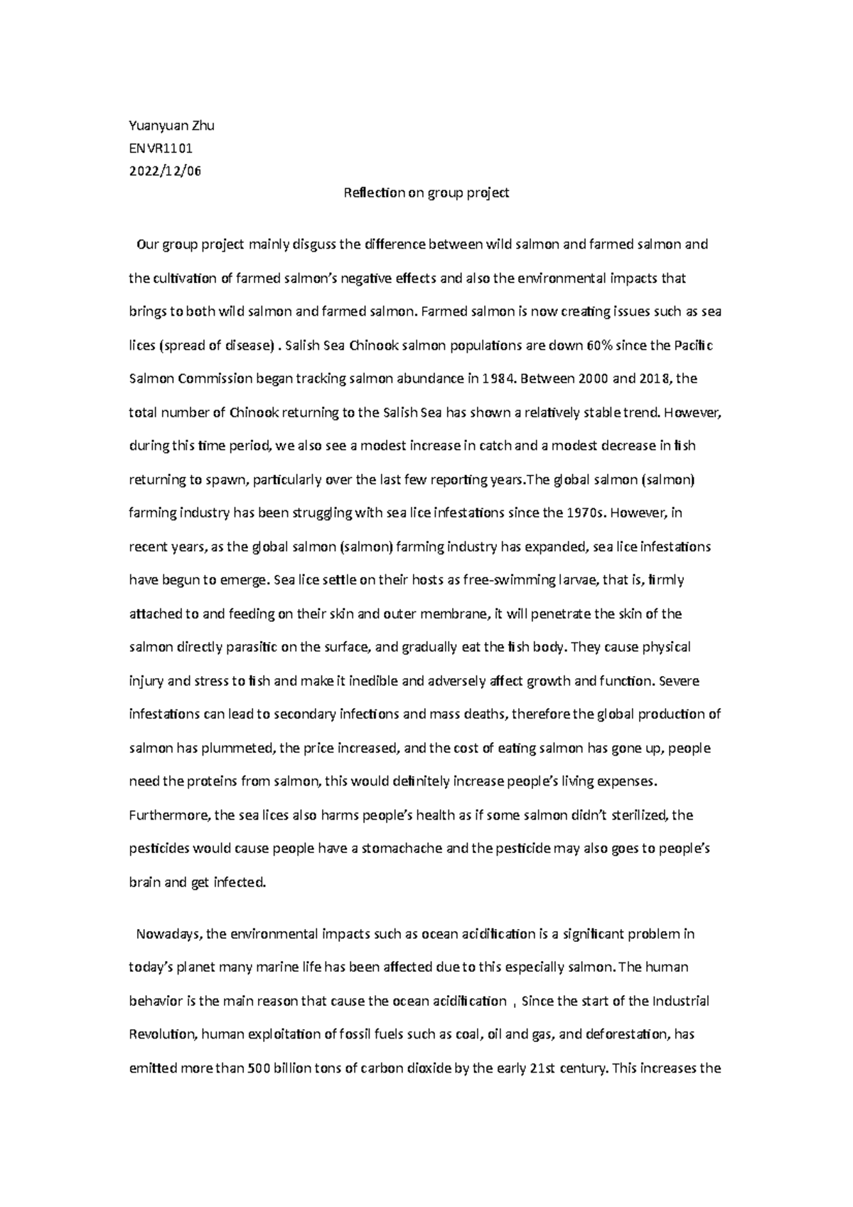 Envr Homework Yuanyuan Zhu Envr 202212 Reflection On Group