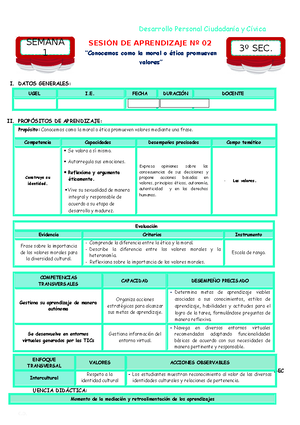 3° Ficha DE Aplicación- Sesión 1-SEM.1-EXP.4-DPCC - COMPETENCIA EVIDENCIA CRITERIOS DE ...