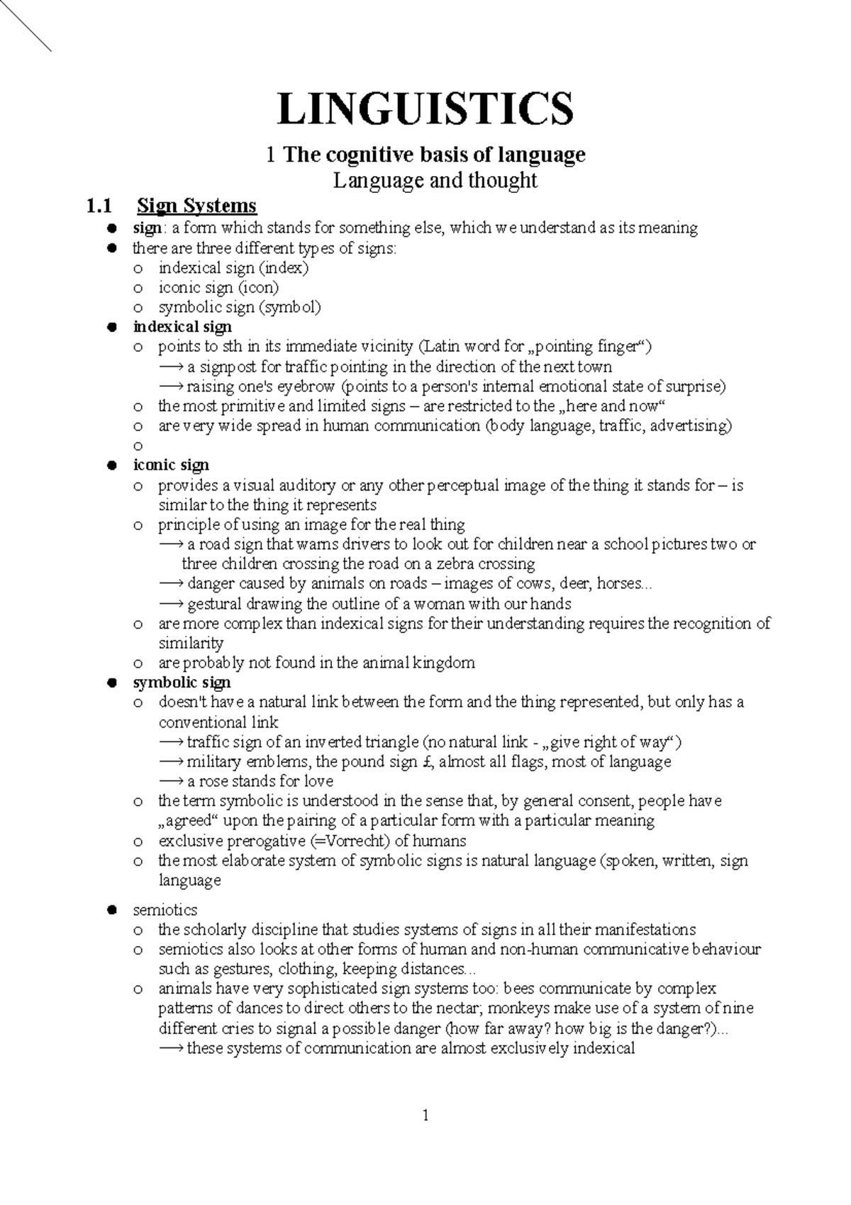 Linguistics - LINGUISTICS 1 The cognitive basis of language Language ...