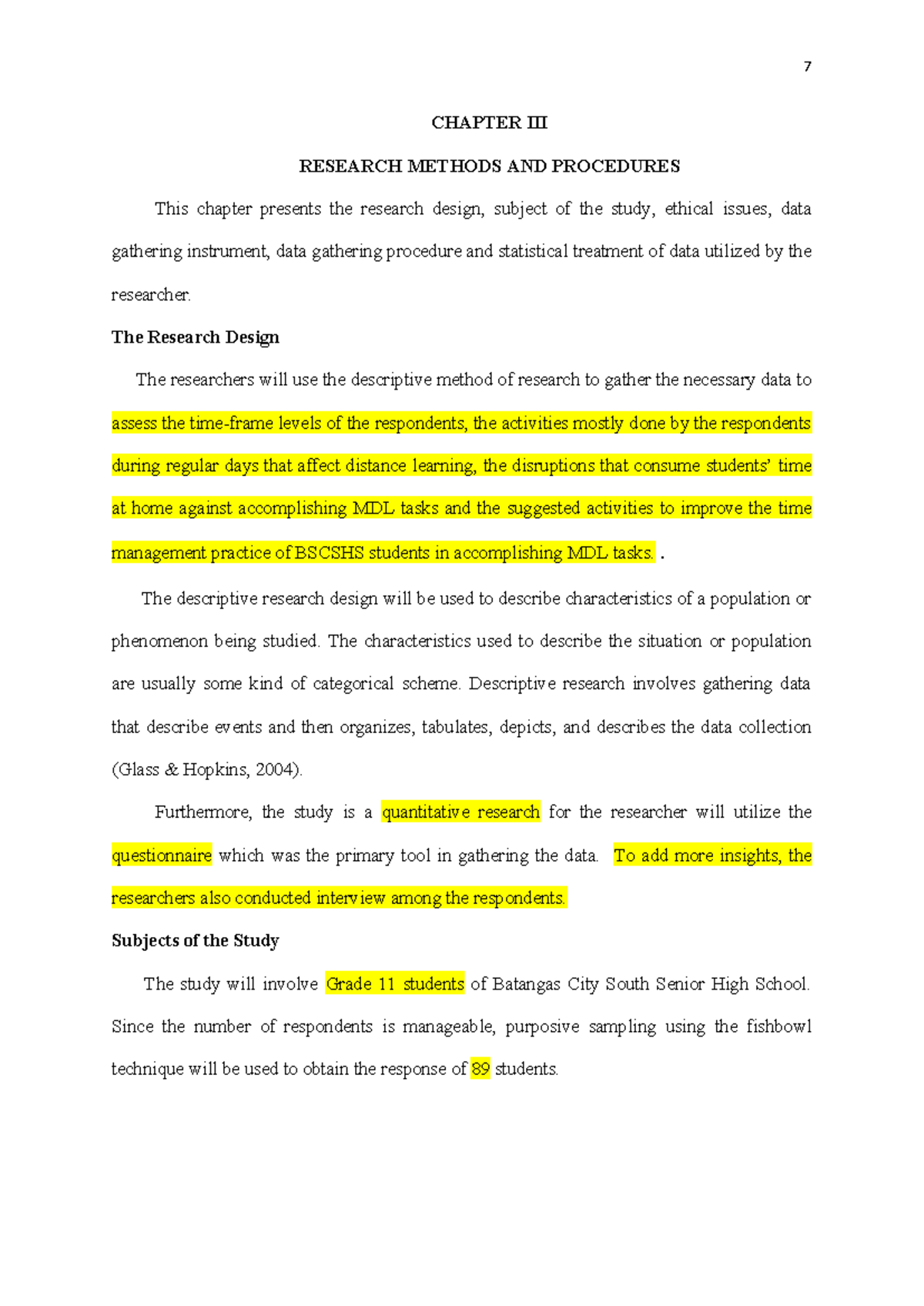 Sample-Chapter-3 - 7 CHAPTER III RESEARCH METHODS AND PROCEDURES This ...