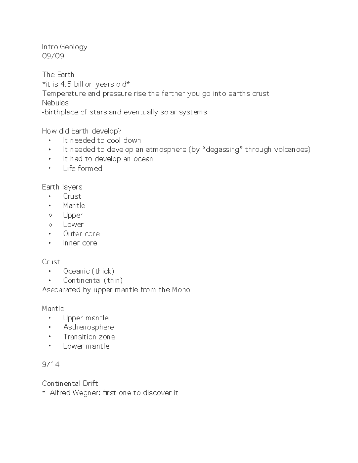 Geology Chapter 1 Notes - Intro Geology 09/ The Earth it is 4 billion ...