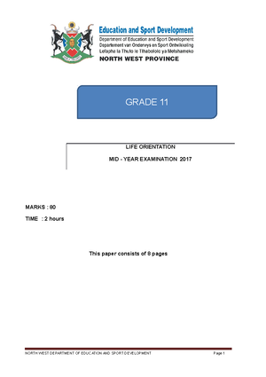 CAPS Grade 11 LO Self Study Notes - LIFE ORIENTATION Grade 11 Learner ...