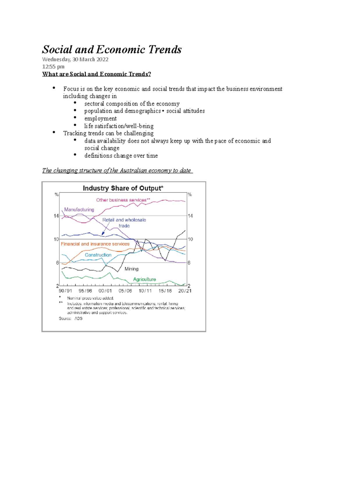 Week 4 Lecture - Social and Economic Trends - Social and Economic ...