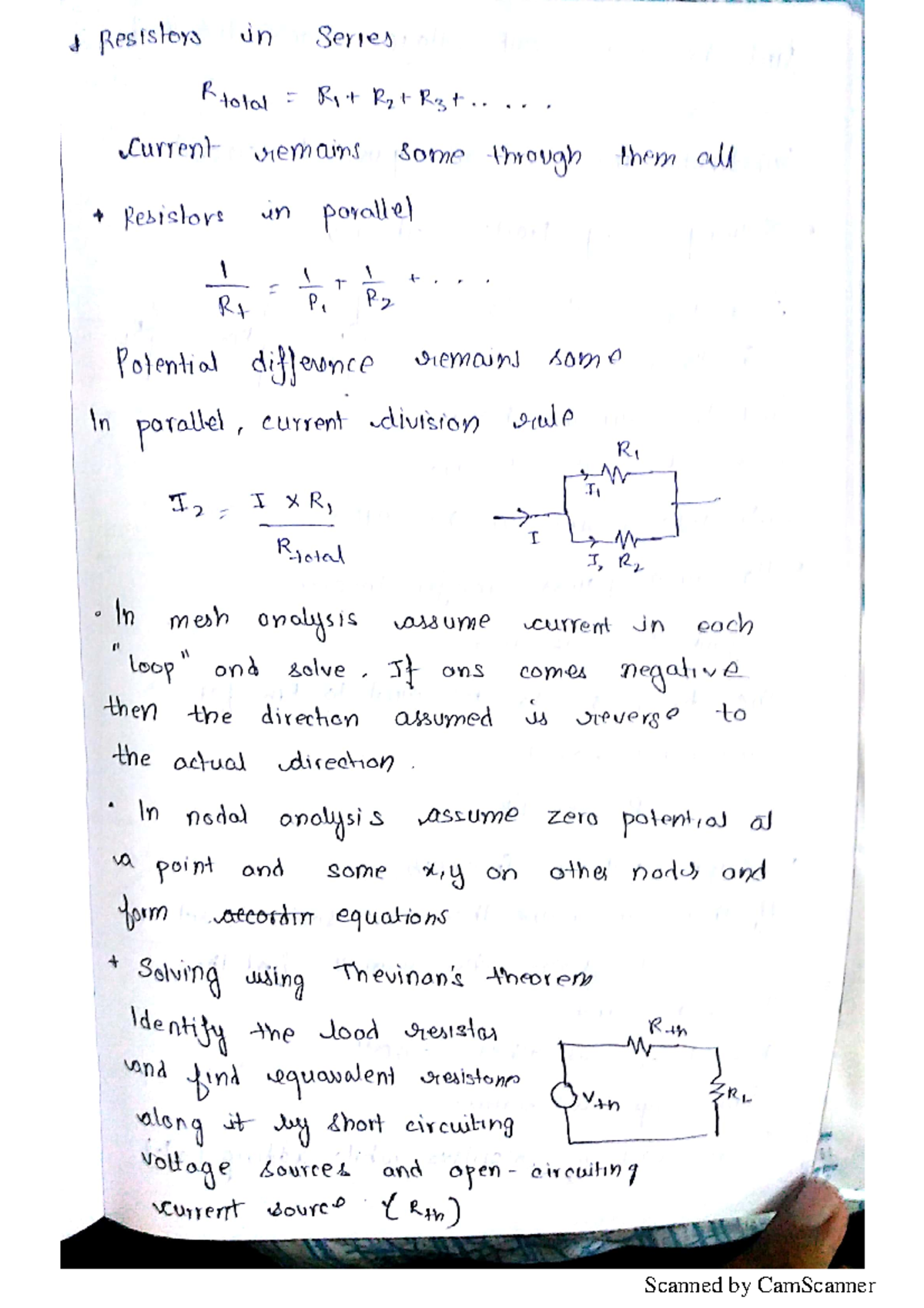 EEE Short Notes - Resistors in Series Rtotal current remains some ...