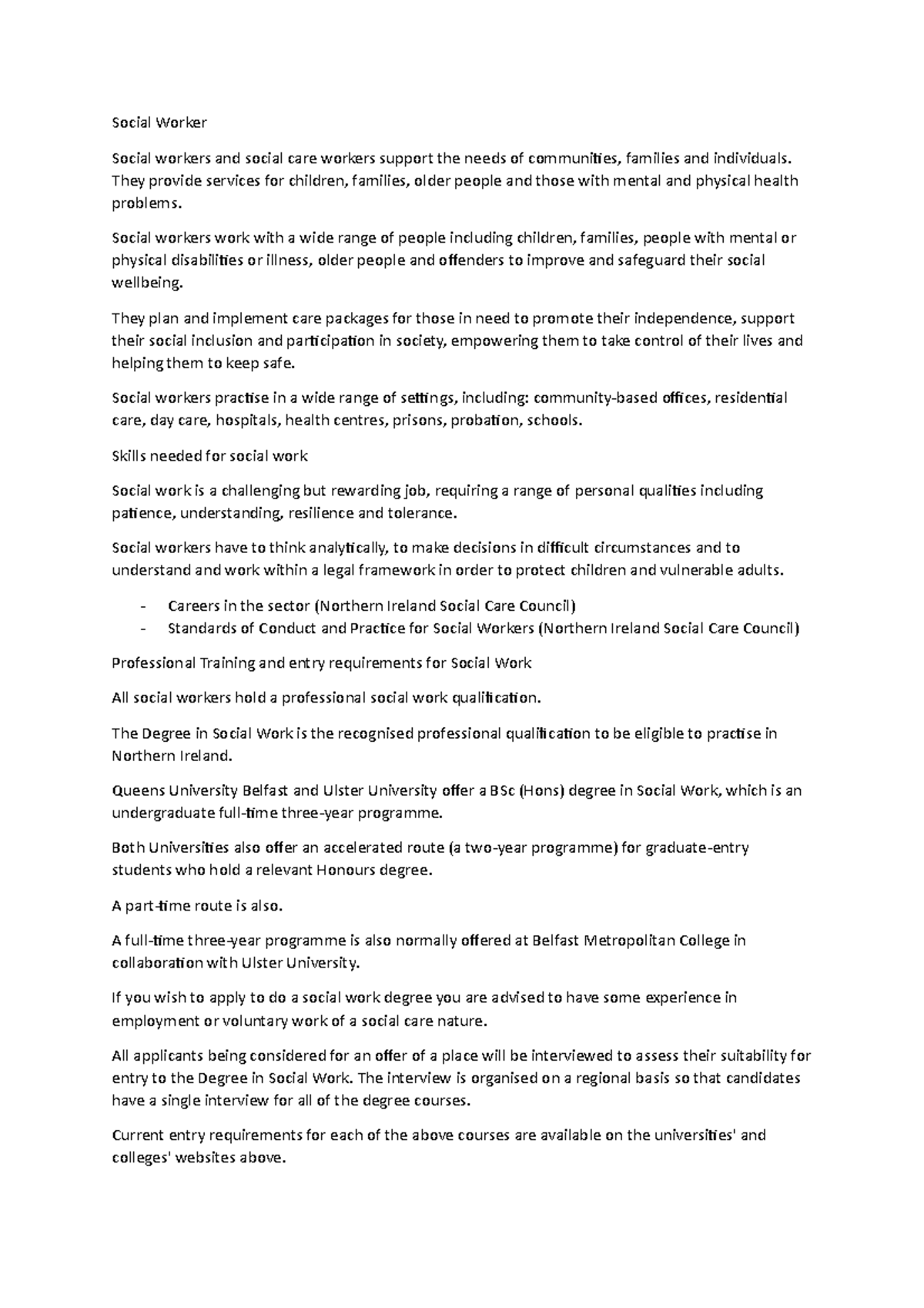 Powerpoint notes on Social Worker - Social Worker Social workers and ...