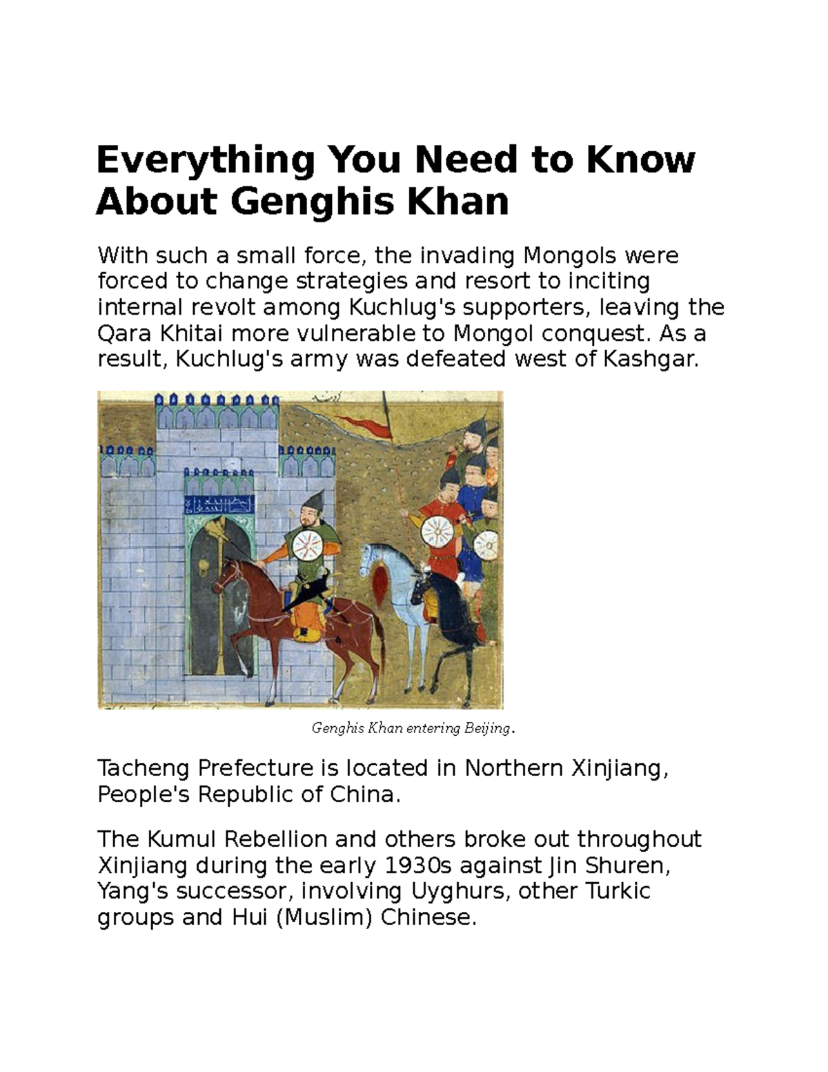 11 GED103 Genghis-Khan Analysis of History and Facts - Readings in ...
