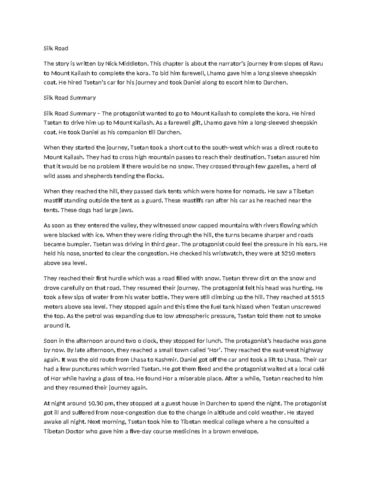 Silk Road - It's very helpful - Silk Road The story is written by Nick ...