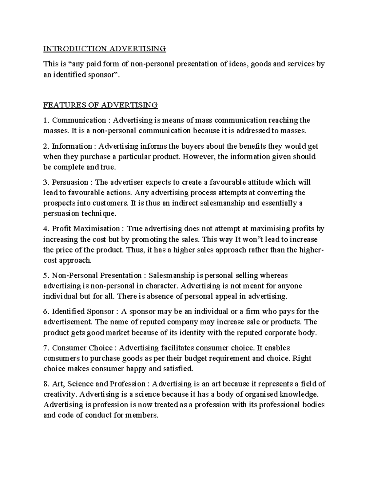 CPR 1203-1 Introduction Advertising Notes - INTRODUCTION ADVERTISING ...