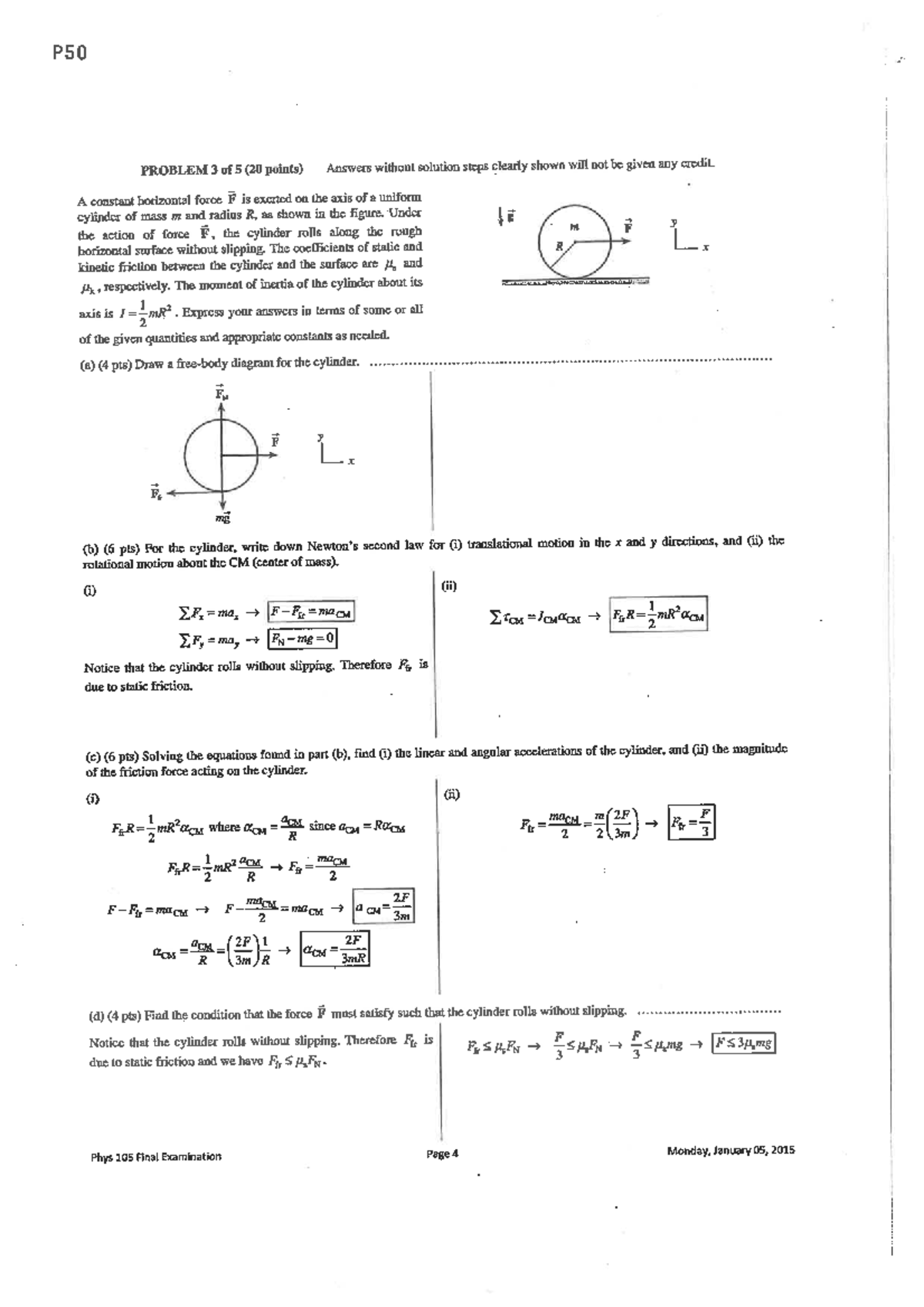 PHYS 105 PAST EXAM QUESTIONS - general physics - Studocu