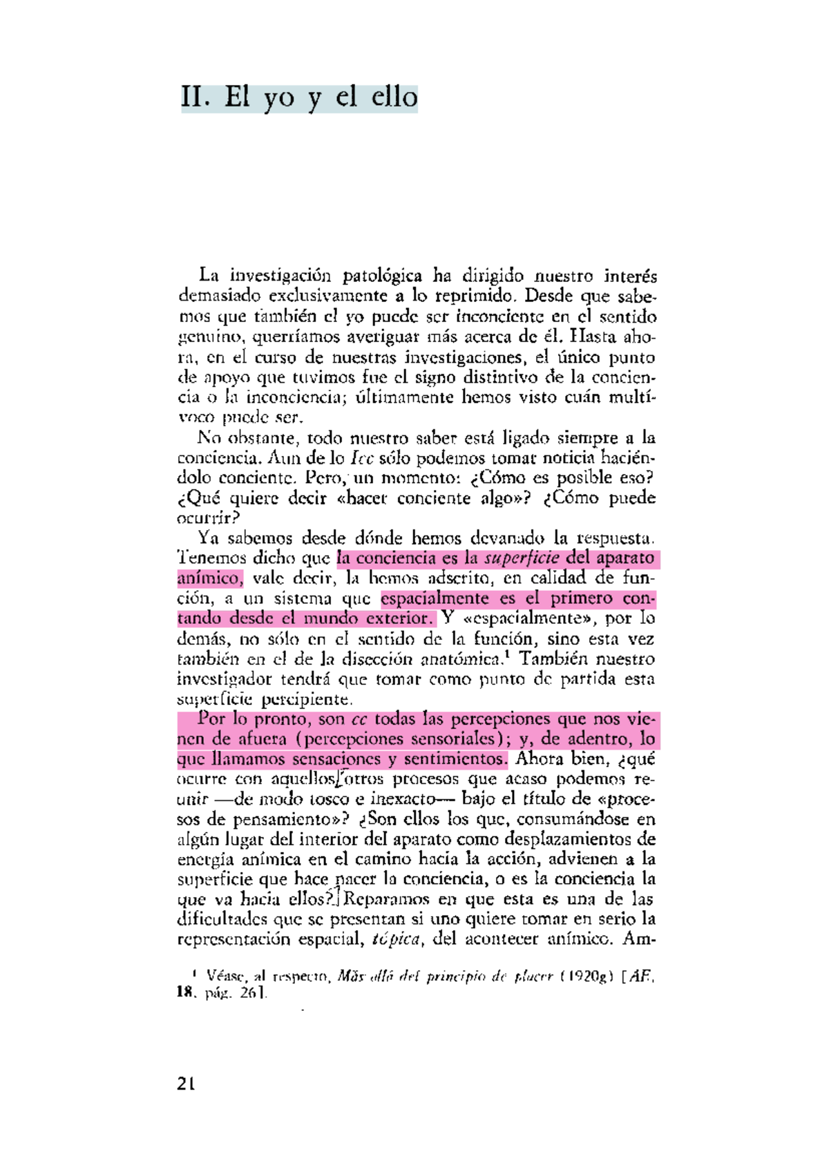 El yo y el ello - Capitulo el yo y el ello - Psicología Profunda - Studocu