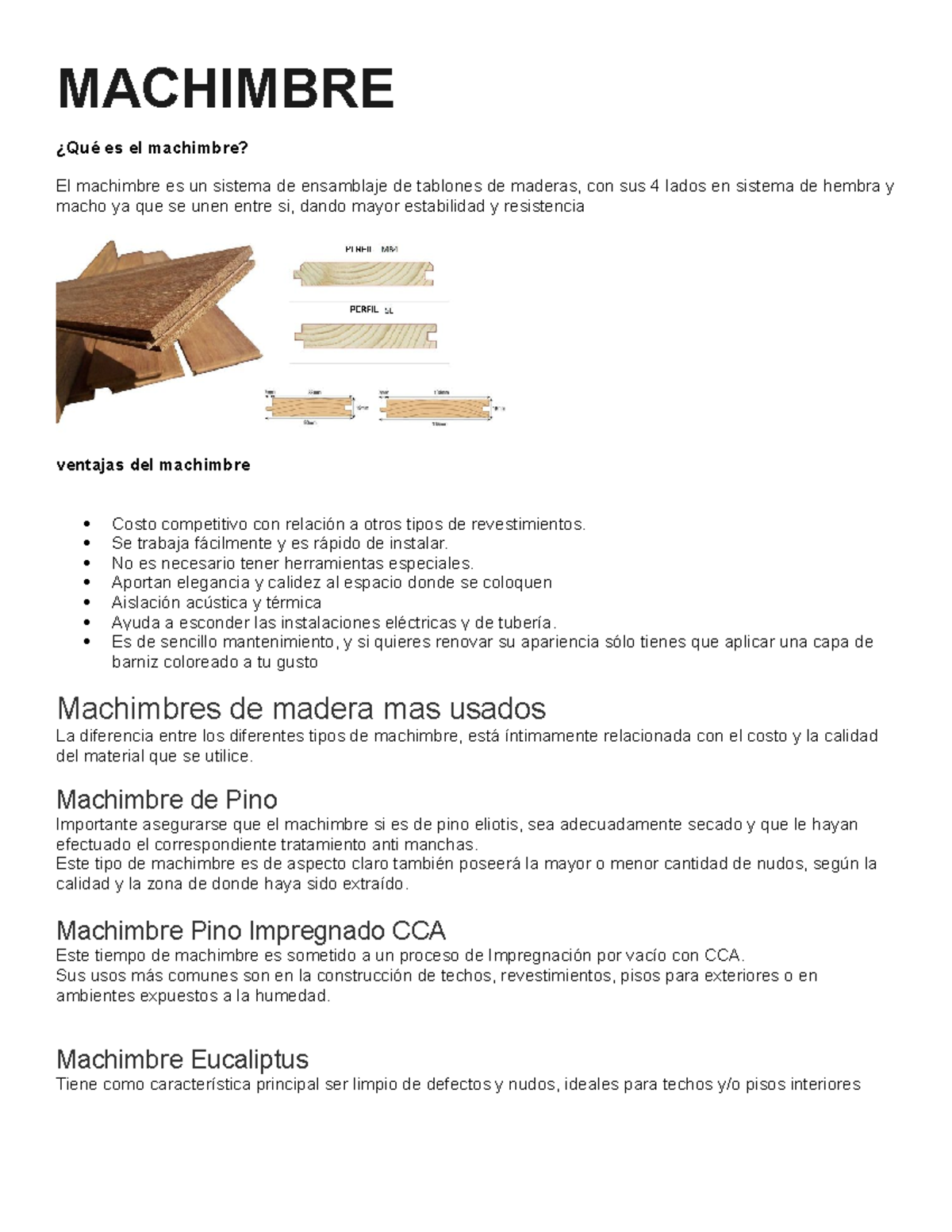 Machimbre - MACHIMBRE ¿Qué es el machimbre? El machimbre es un sistema ...