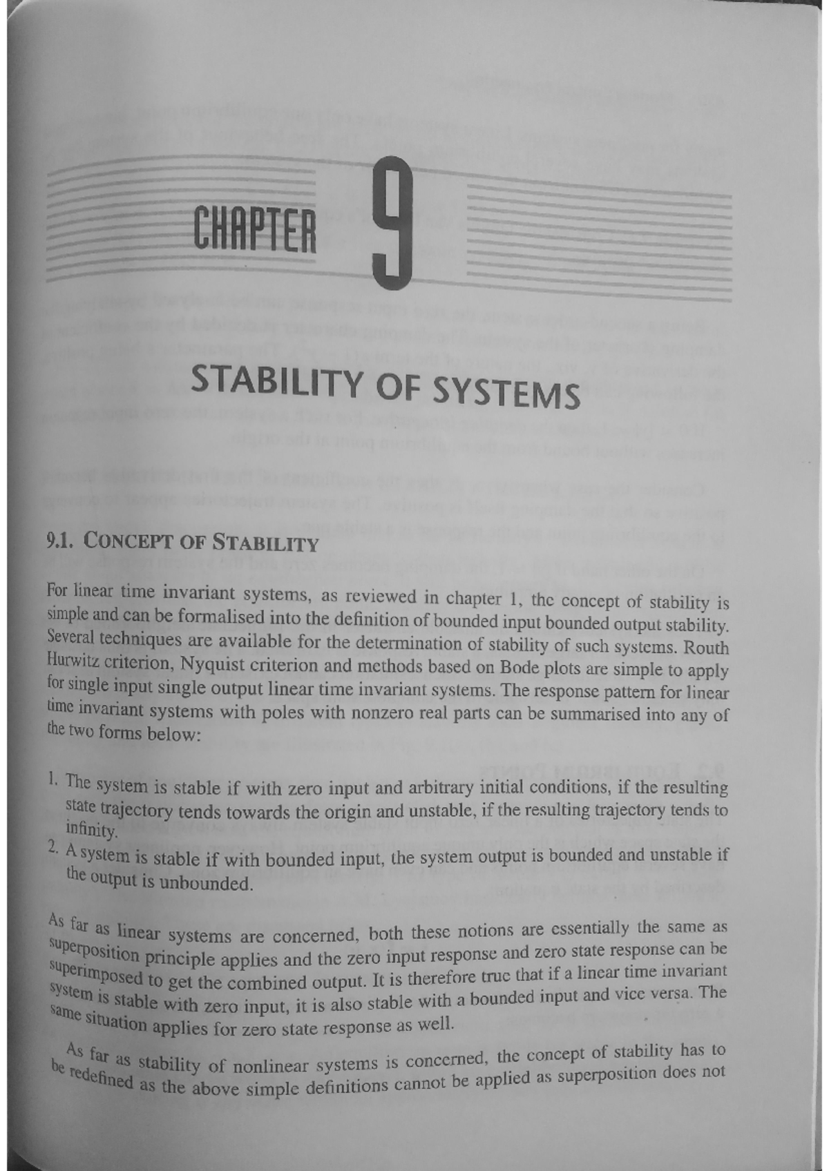 Document 7 - Advanced control system - CHAPTER 9 STABILITY OF SYSTEMS 9 ...