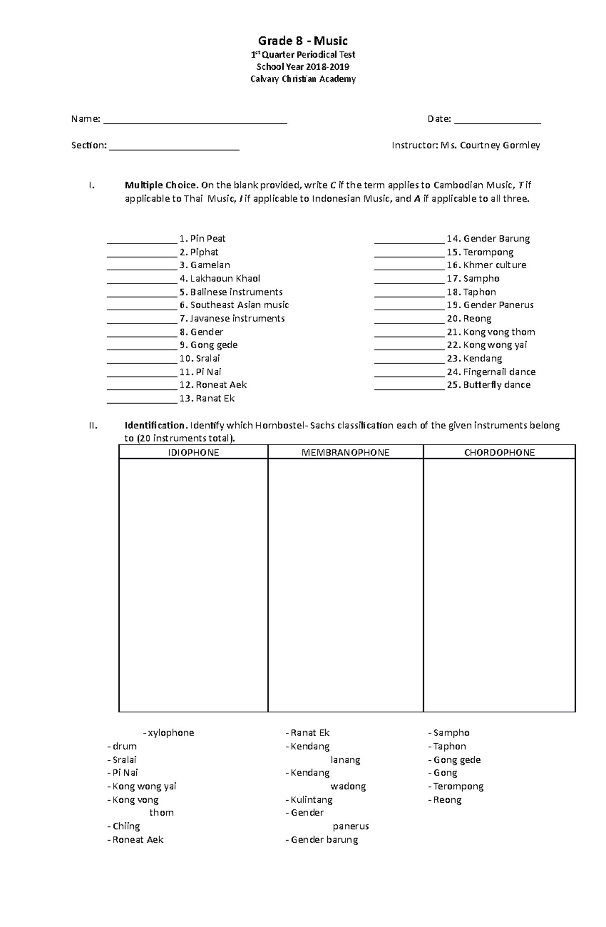 397347744 Grade 8 Music Periodical 1st Quarter 2018 - Grade 8 - Music 1 ...