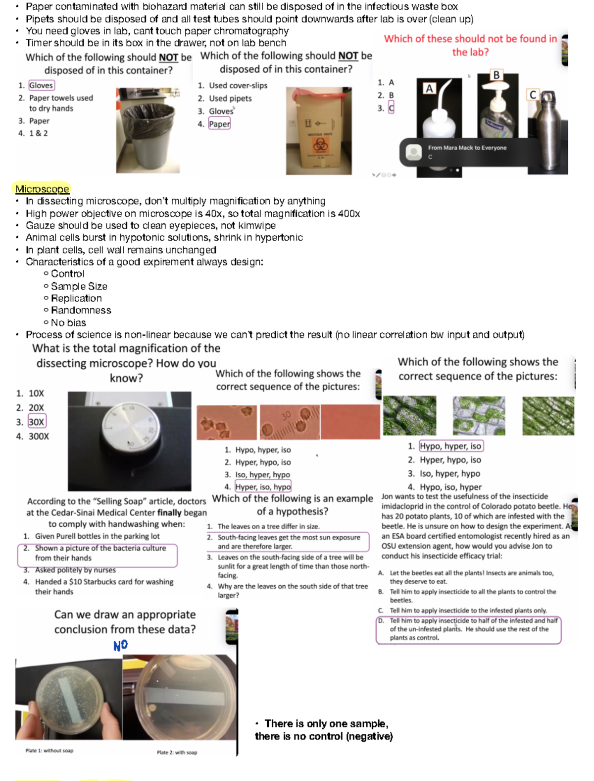 Lab Final Review - Practice problems - Paper contaminated with ...