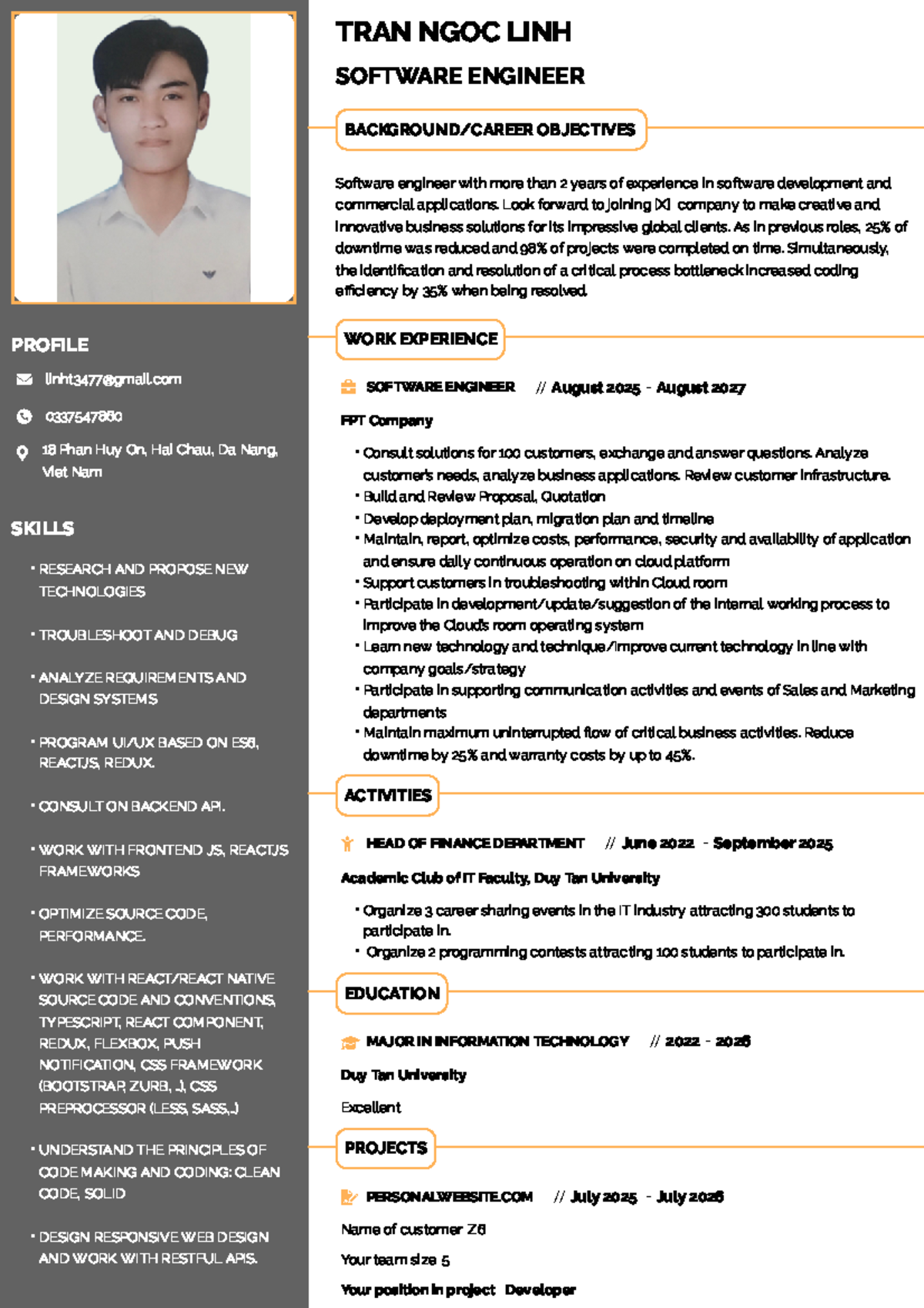 CV tran ngoc Linh - baitap-Top CV - PROFILE linht3477@gmail 0337547860 ...