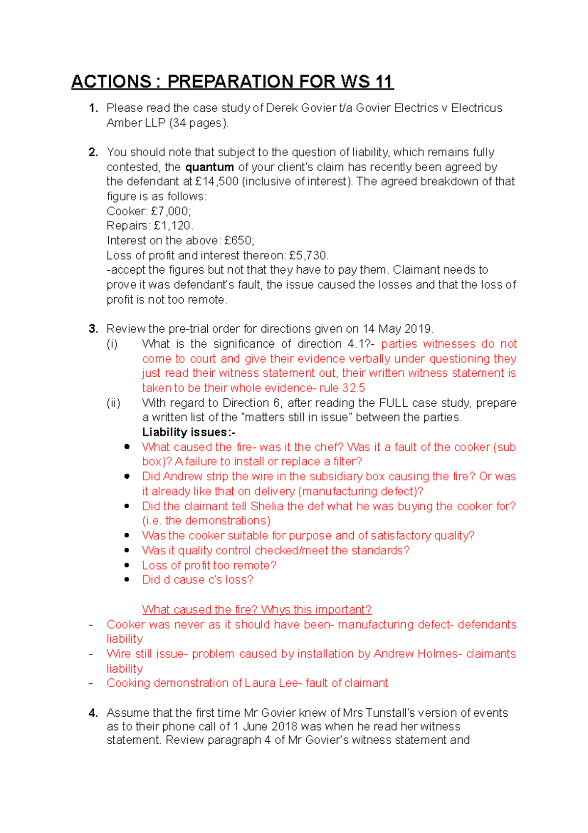 Actionsws 11 - notes - ACTIONS : PREPARATION FOR WS 11 1. Please read ...