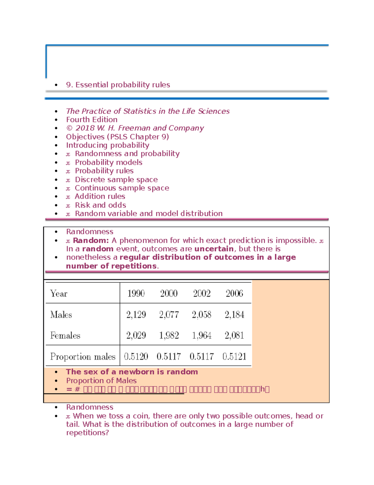Chapter 9 - notes - Stat 246.3 - U of S - Studocu