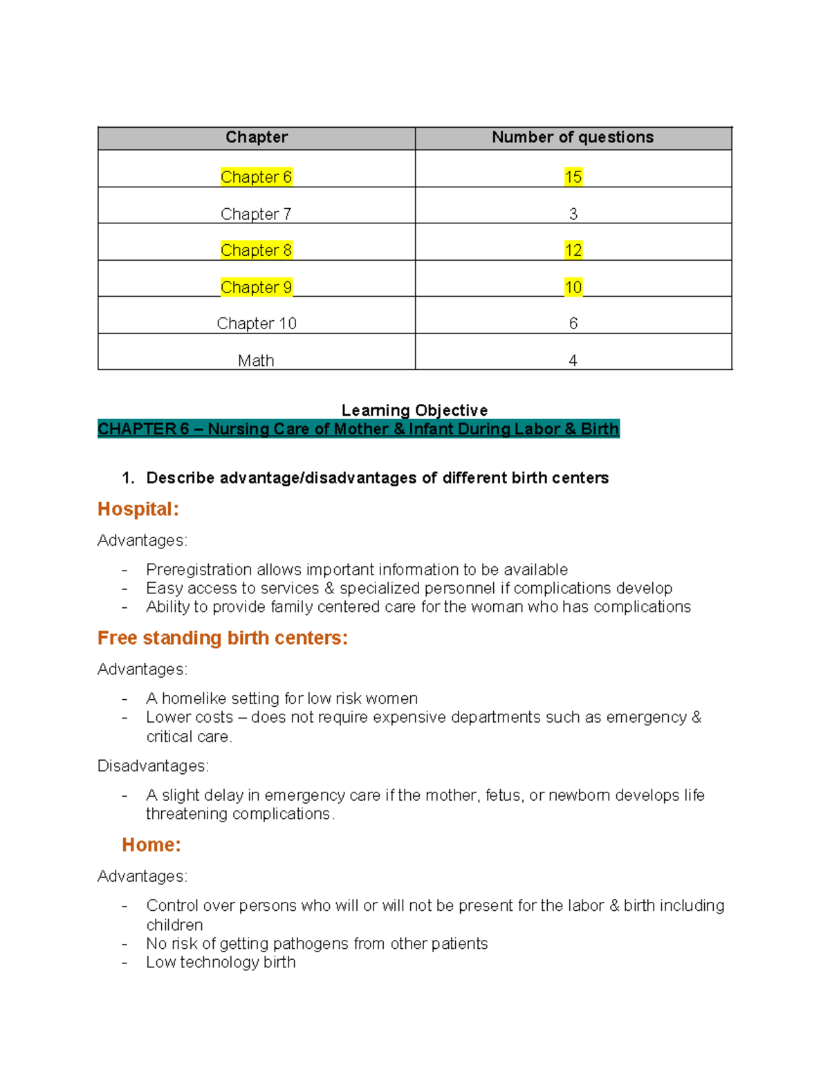 Exam 2 Blueprint Fall 2022 - Chapter Number of questions Chapter 6 15 ...