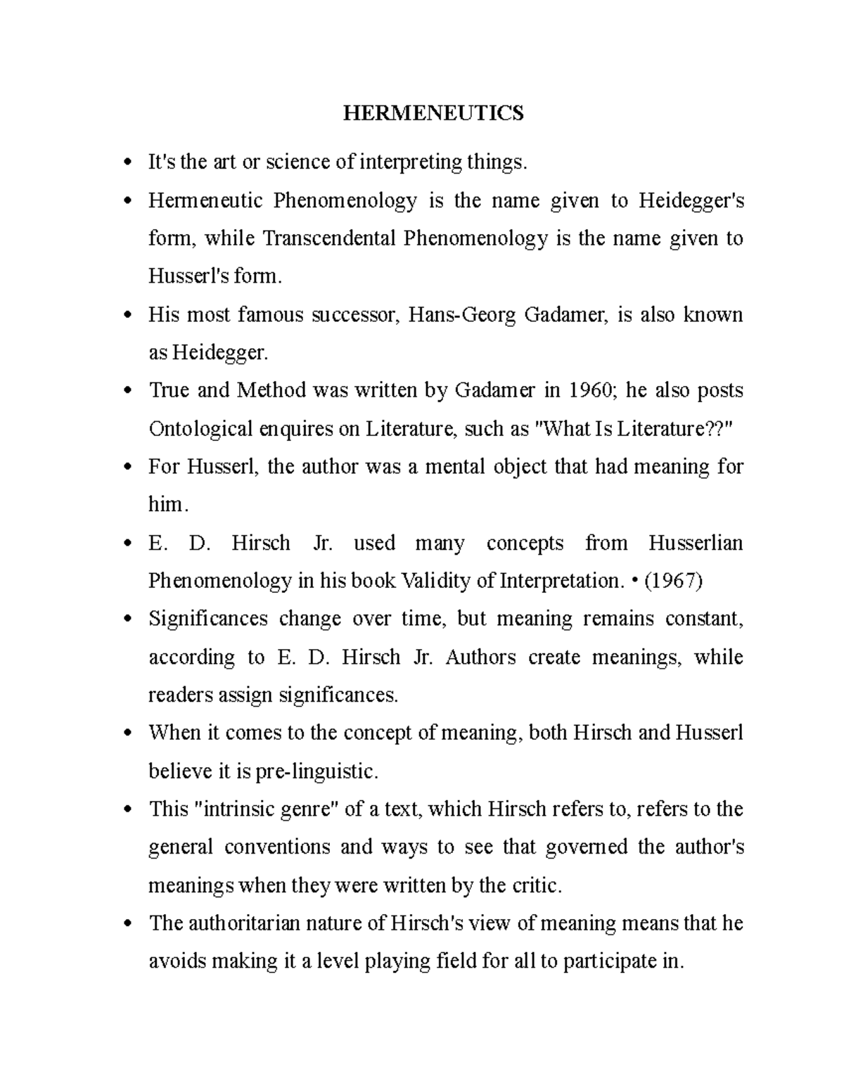 Hermeneutics - Lecture notes 1-2 - HERMENEUTICS It's the art or science ...