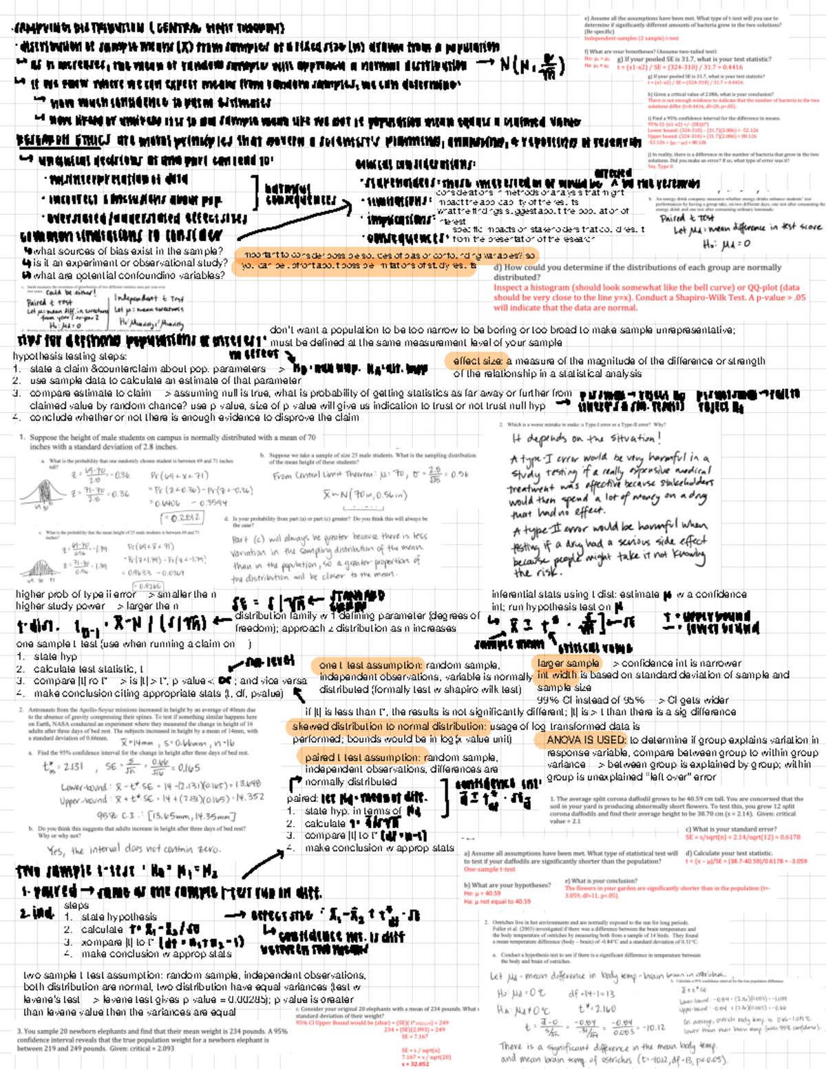 Cheat sheet 2 copy - considerations in methods or analysis that might ...