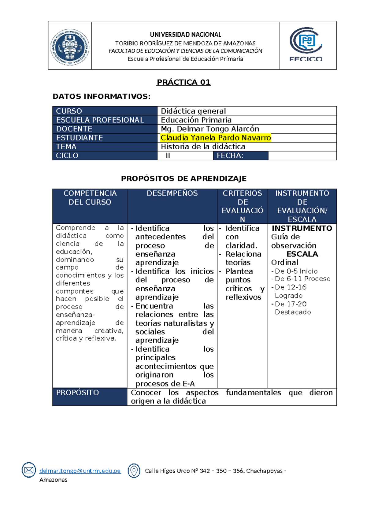 Práctica 01 - esta práçtica lleva consigo inicios de la enseñanza y el ...