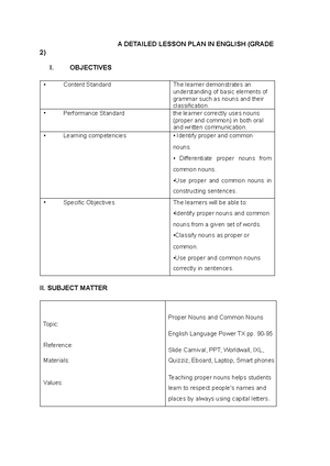 Infante, EDUM233 Brief Lesson Plan - Brief Lesson Plan in English 6 I ...