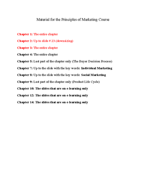 Marketing - summary chapter 1-8 - Chapter 1: Basic concepts of ...