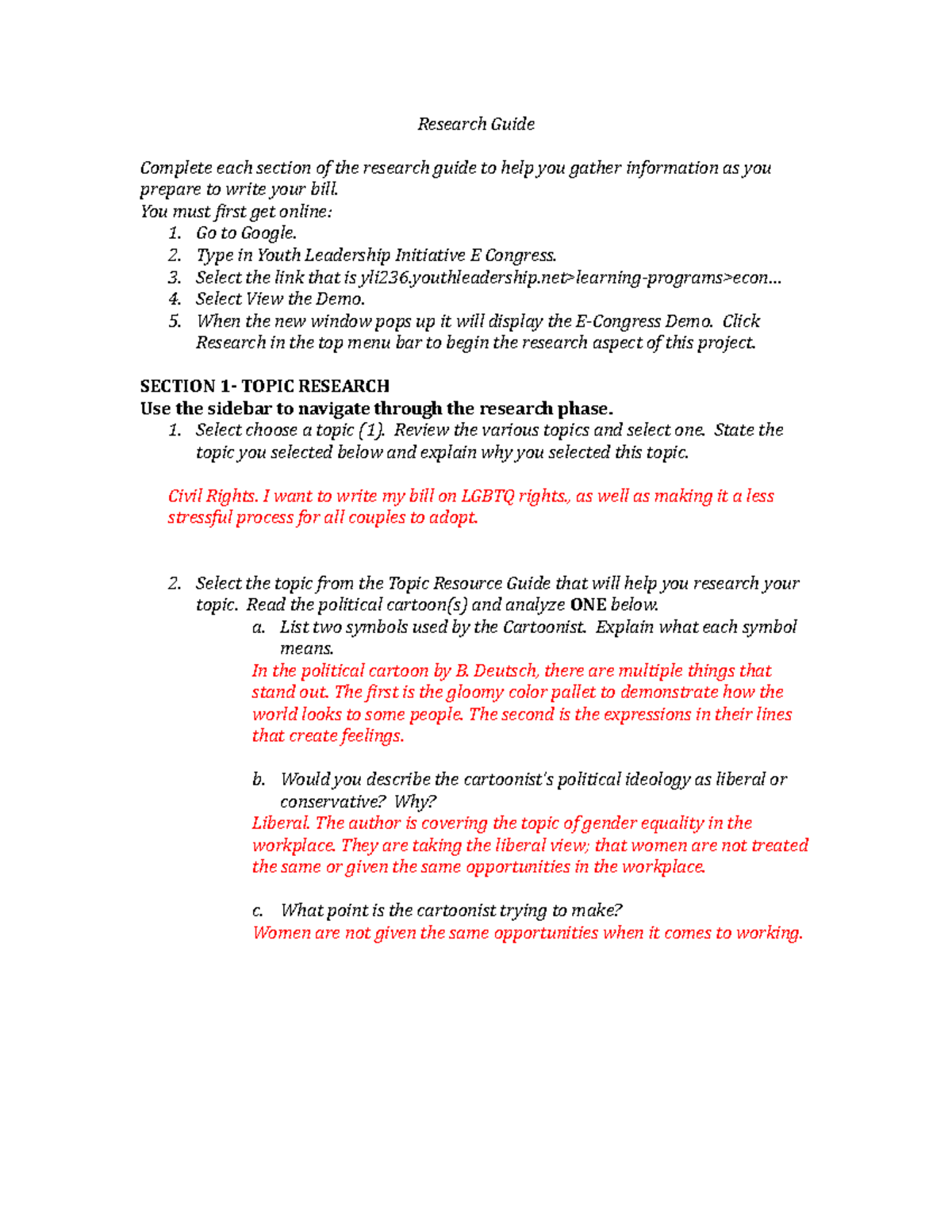 Bill Research Guide - AP Gov - Research Guide Complete each section of ...