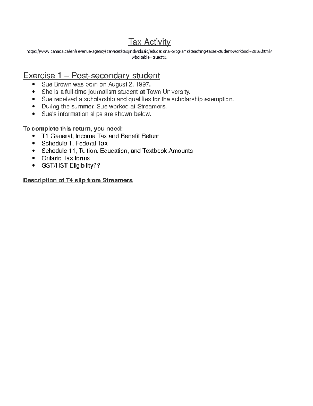 Tax Activity Notes - Tax Activity - Studocu