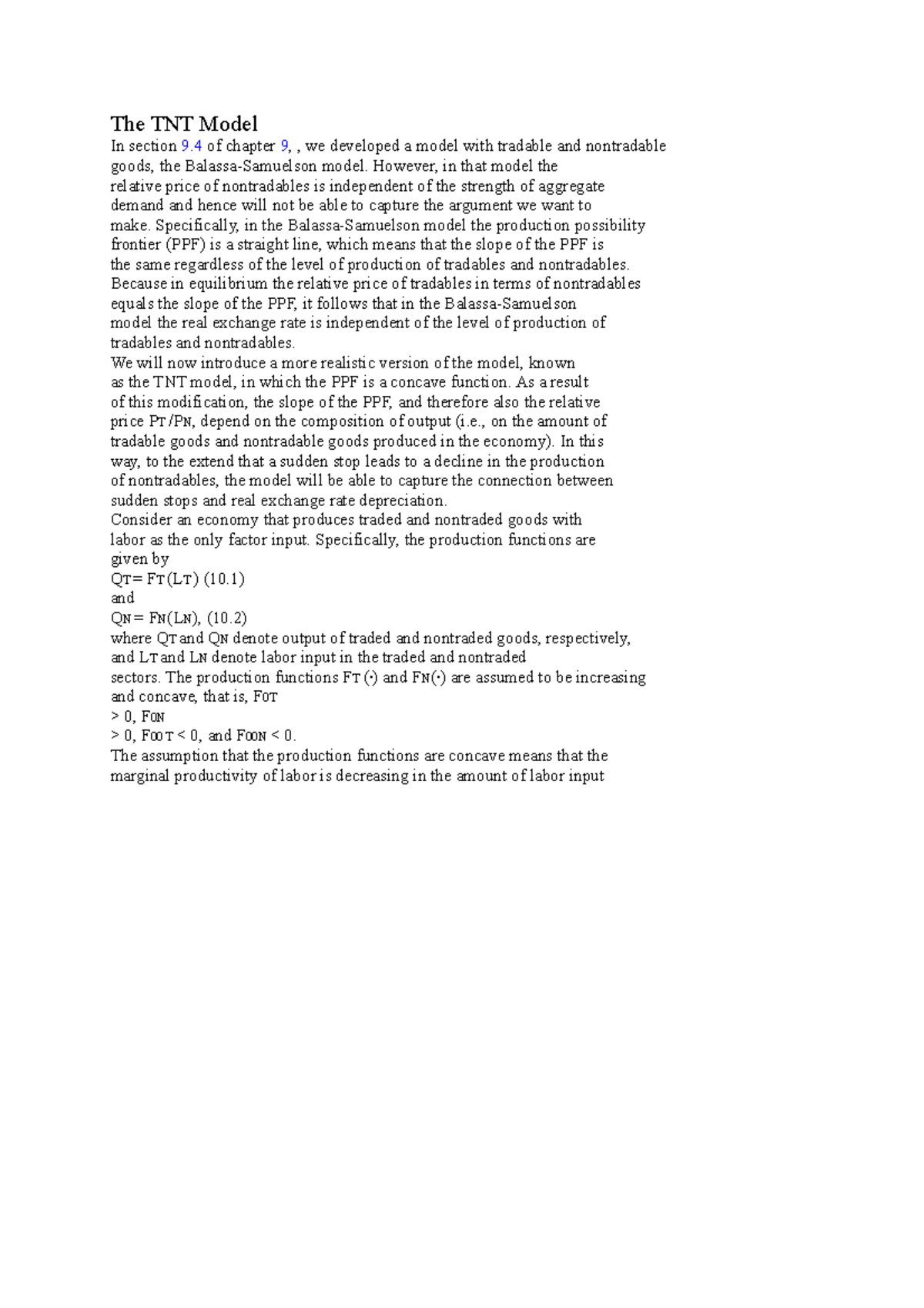 The TNT Model - However, in that model the relative price of ...