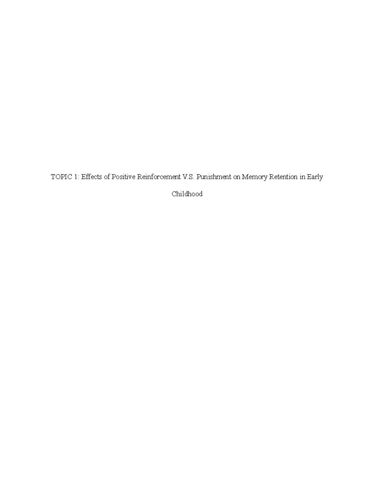 Topic 1 Fall Literature Search Exercise - Psyc 100 - TOPIC 1: Effects ...