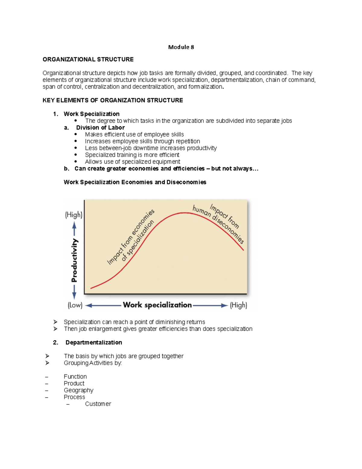 Module for lectured notes - Module 8 ORGANIZATIONAL STRUCTURE ...