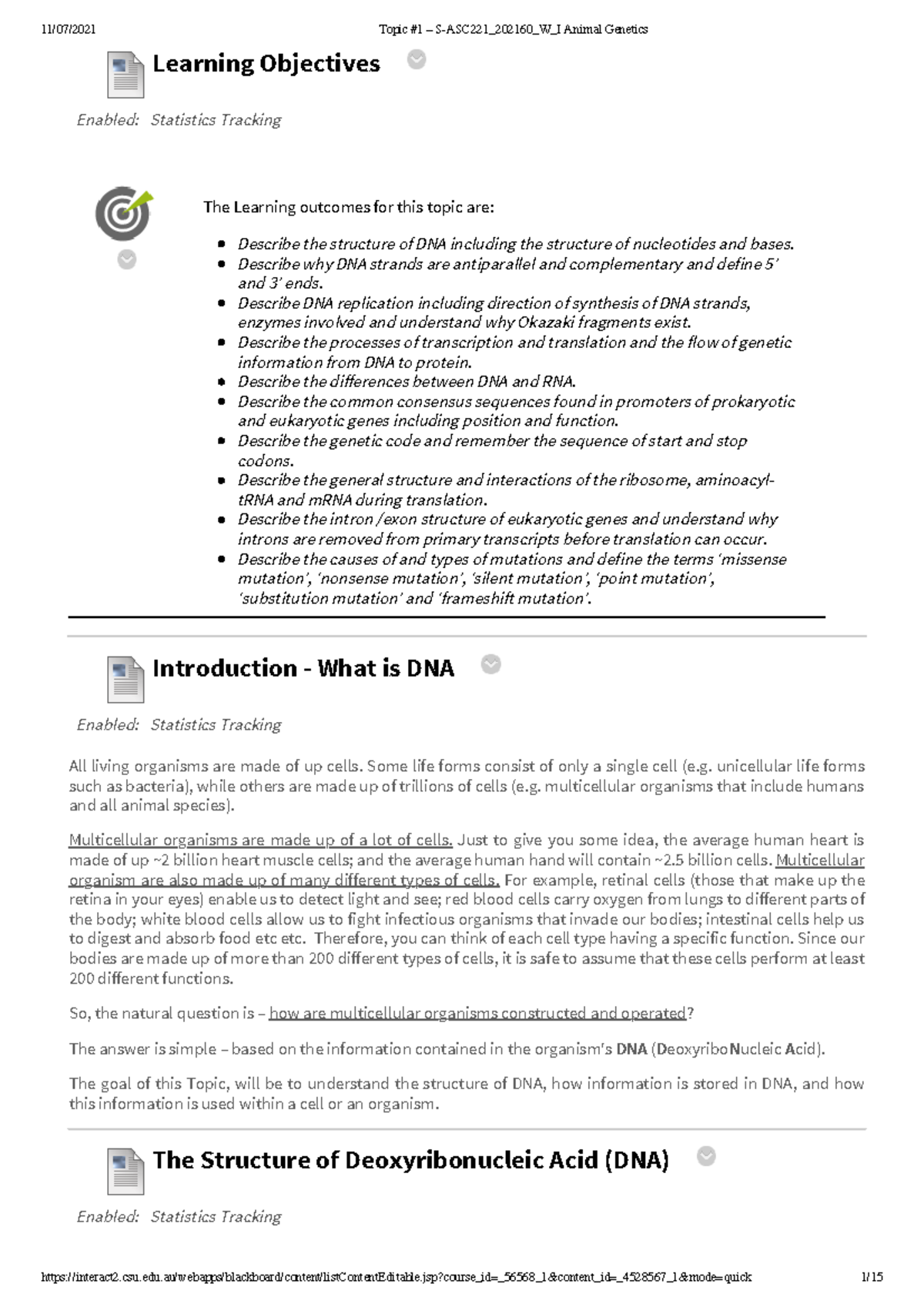 Learning module and SAQ - Learning Objectives Enabled: Statistics ...