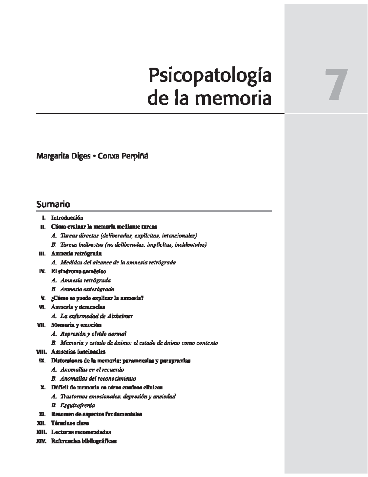 Bellock, Psicopatología de la memoria - Psicologia Social - Studocu