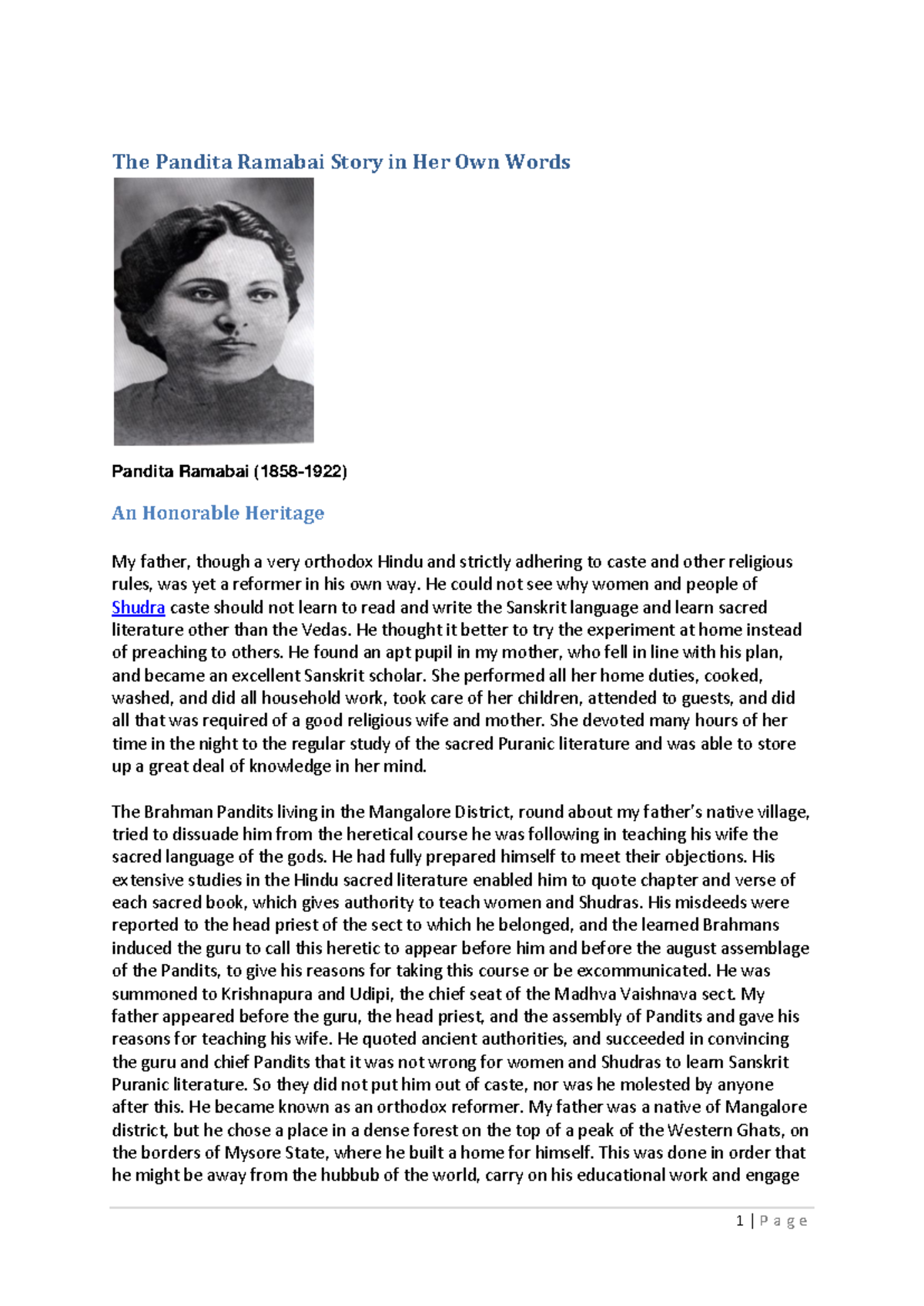 Panditaramabai+in+her+own+words - The Pandita Ramabai Story in Her Own ...