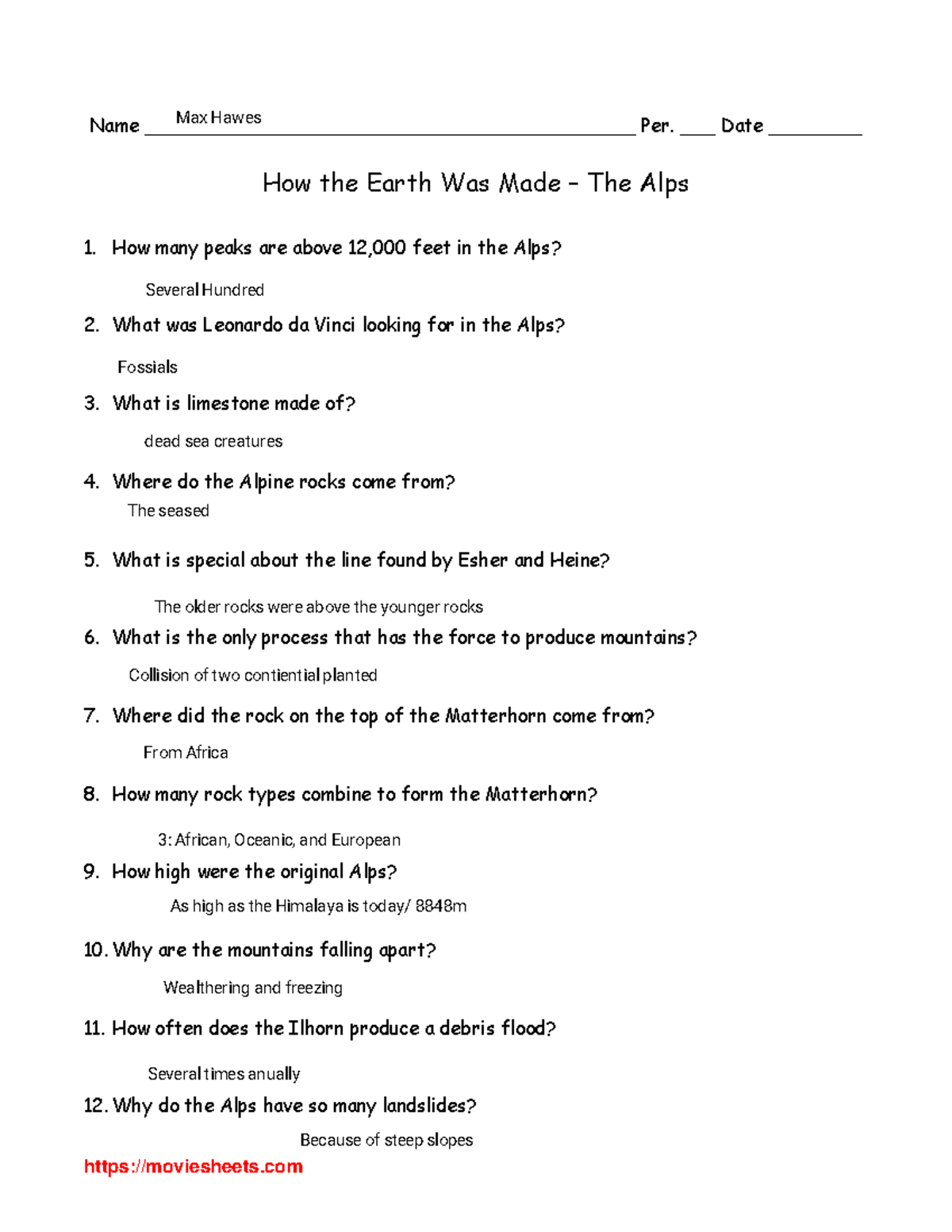 Kami Export - How the Earth Was Made - The Alps - moviesheets Name ...