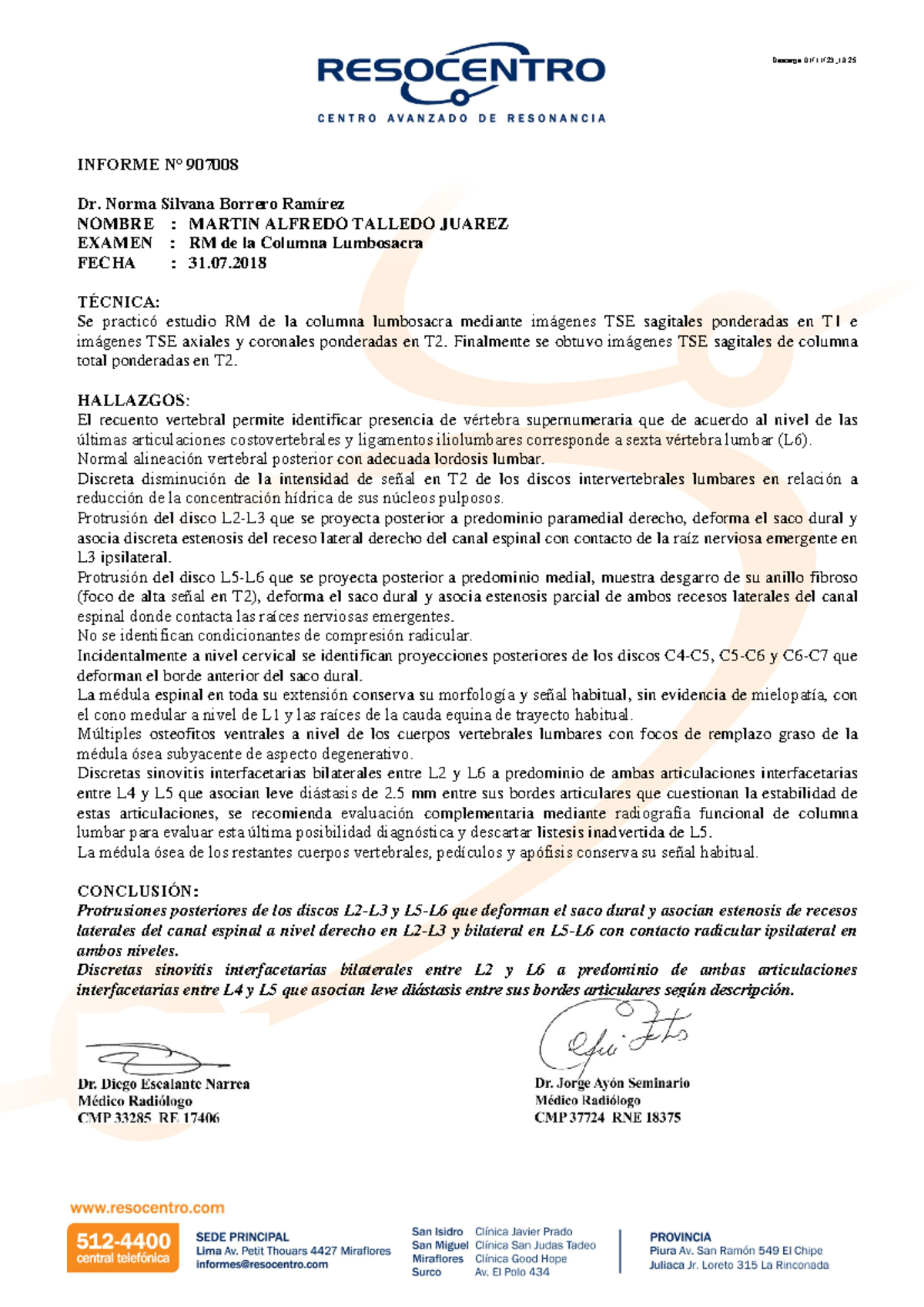Informe 2 - Limited - Descarga: 01/11/23_18: INFORME N° 907008 Dr ...