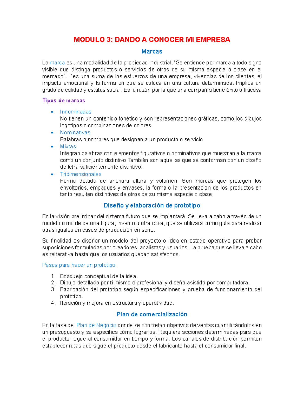 Guia de desarrollo M3 M4 - MODULO 3: DANDO A CONOCER MI EMPRESA Marcas ...