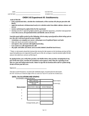 Chem 152 lab 4 - chemistry lab report - Lab PJosh Park Student ID ...