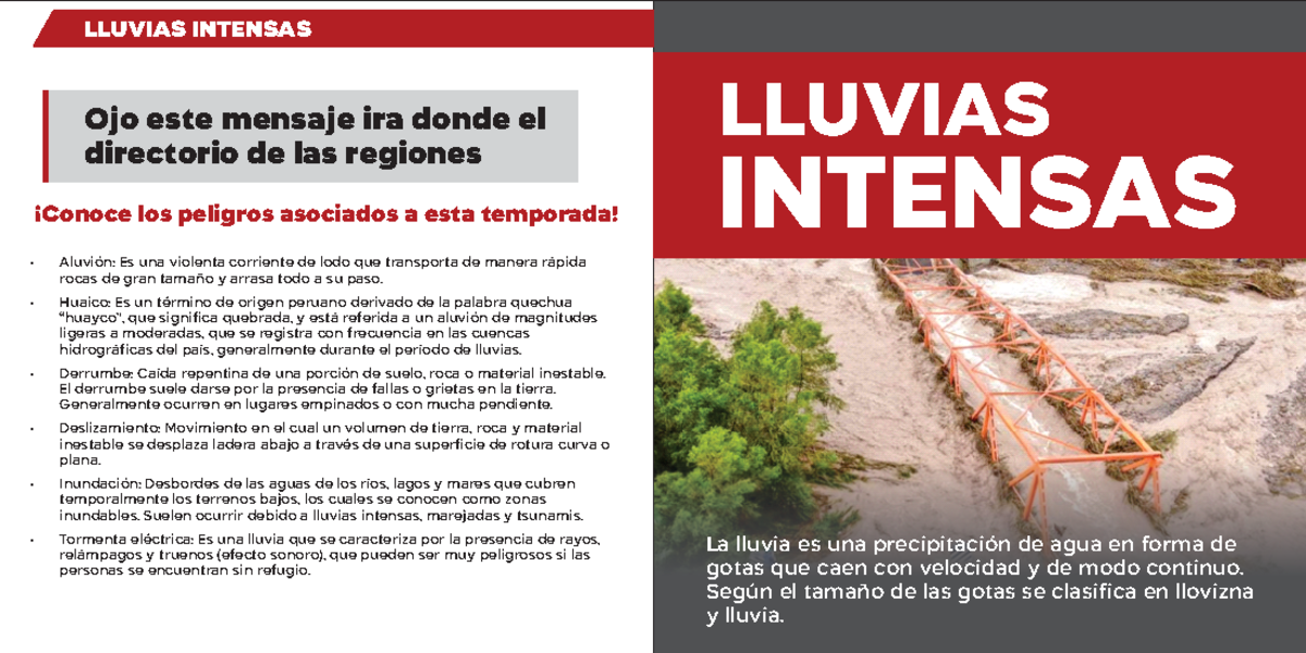 Lluvias Intensas - LLUVIAS INTENSAS La lluvia es una precipitación de ...